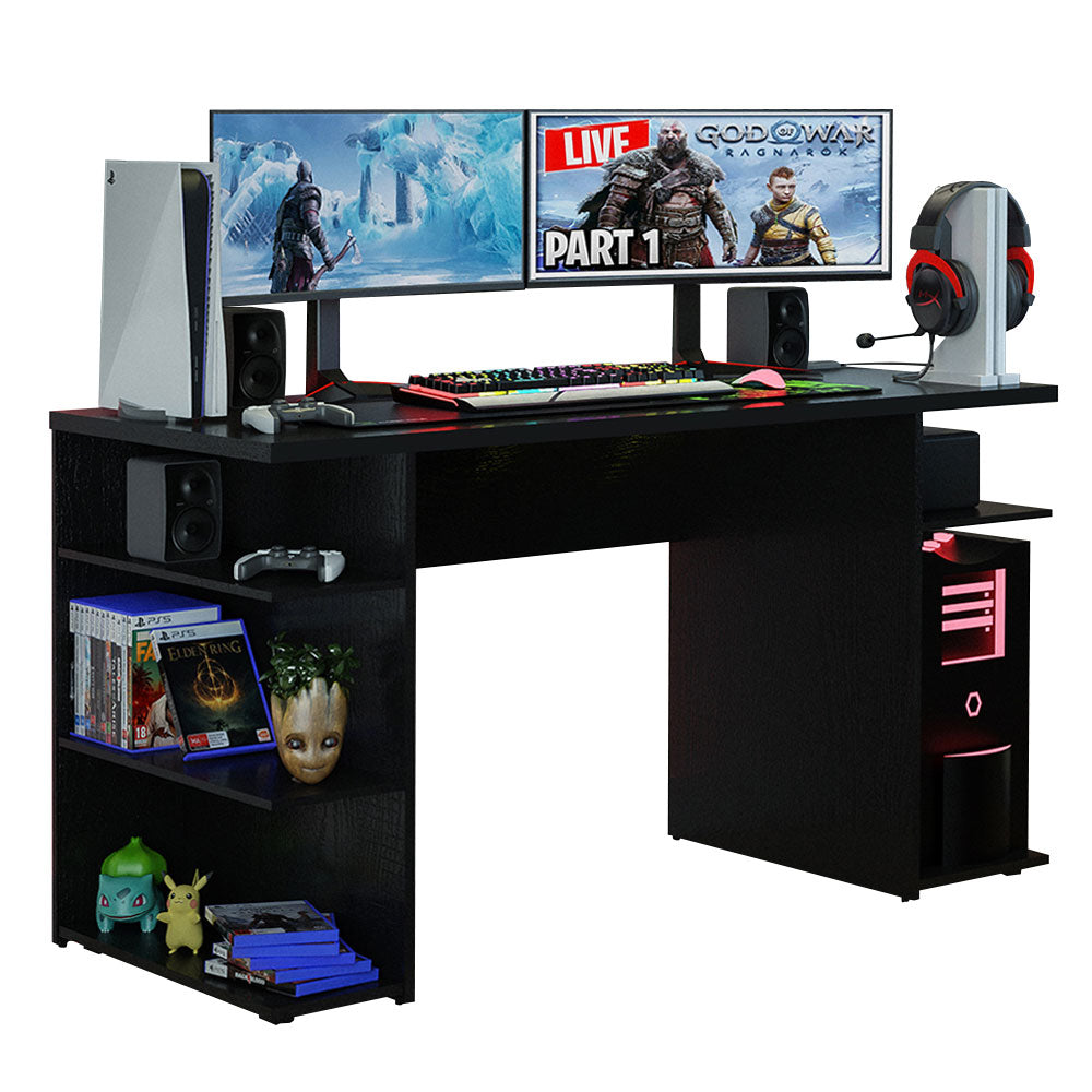 MADESA MODERN COMPUTER GAMING DESK, STUDY WRITING TABLE - BLACK – Madesa US