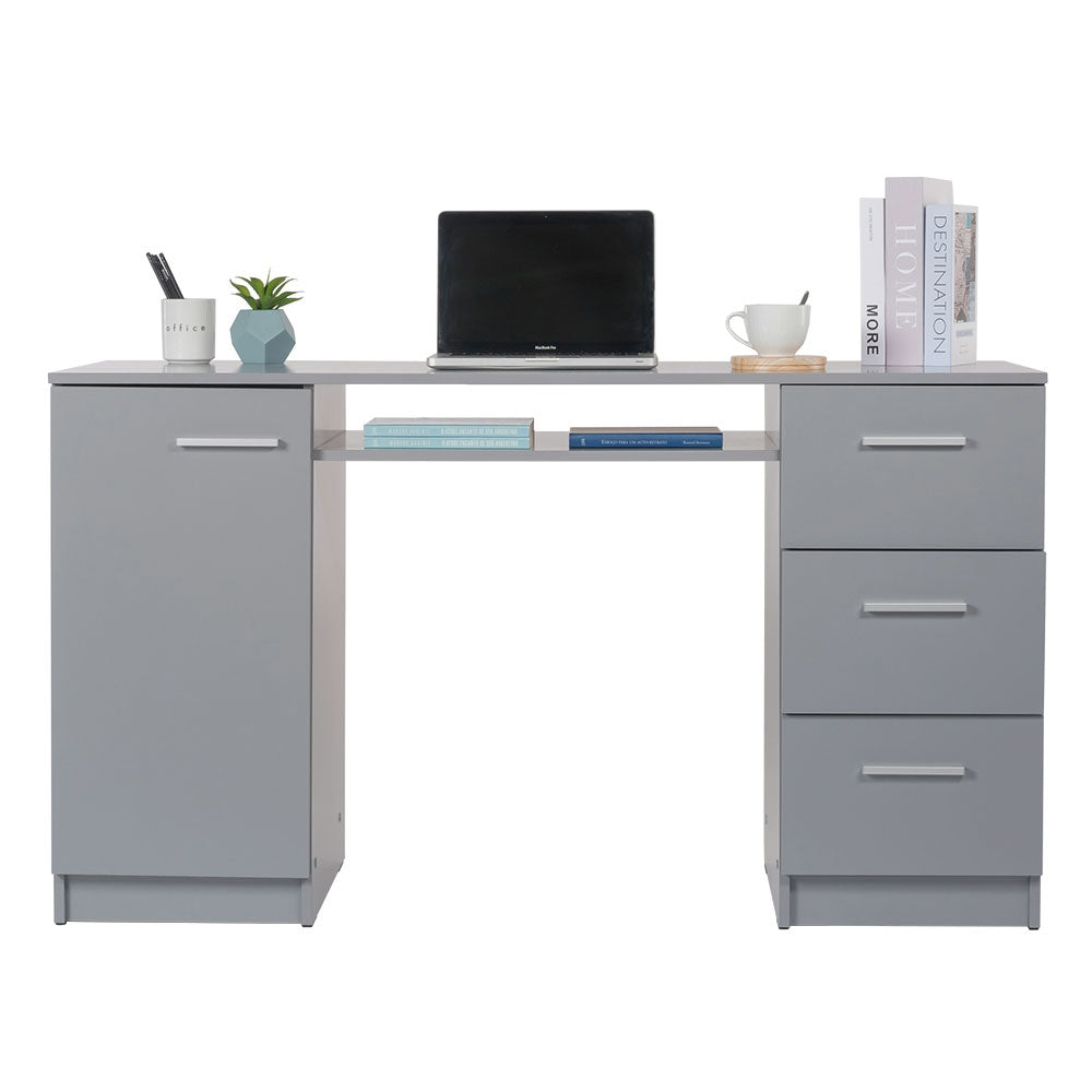 MADESA HOME OFFICE COMPUTER DESK, WORKSTATION WITH STORAGE SPACE - GREY ...